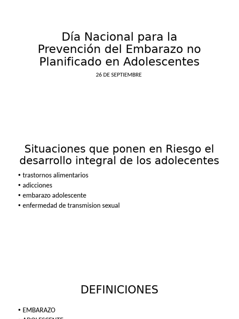Día Nacional para La Prevención Del Embarazo No Planificado en ...