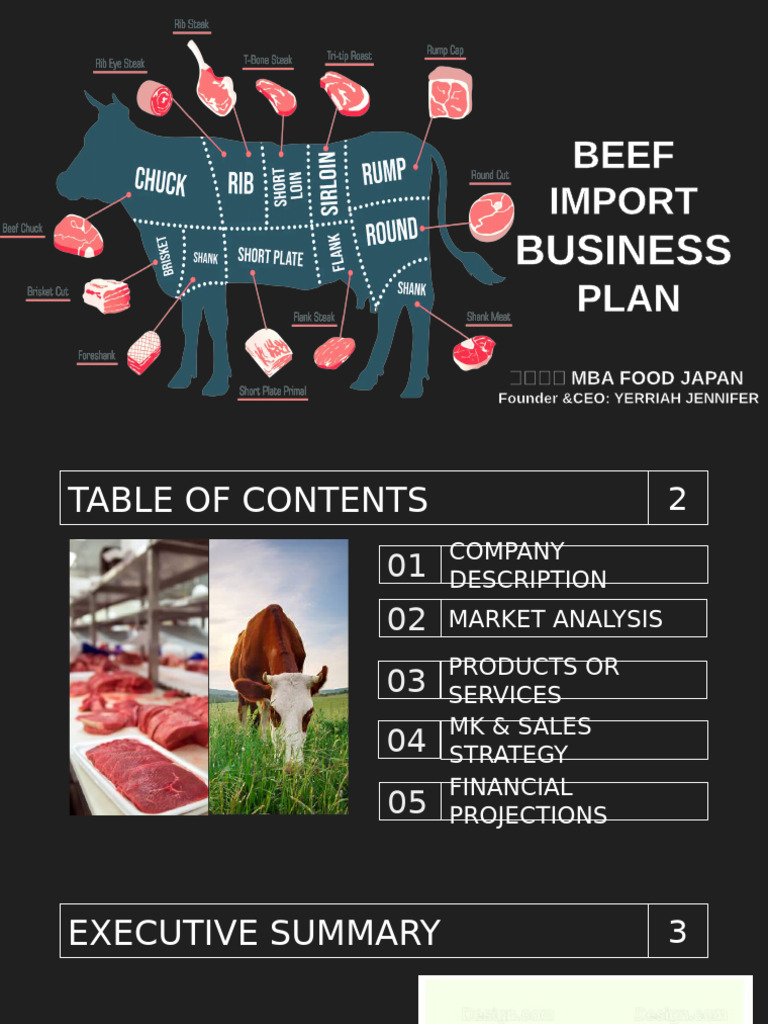 Japan Beef Import Business Plan | PDF | Pricing | Marketing