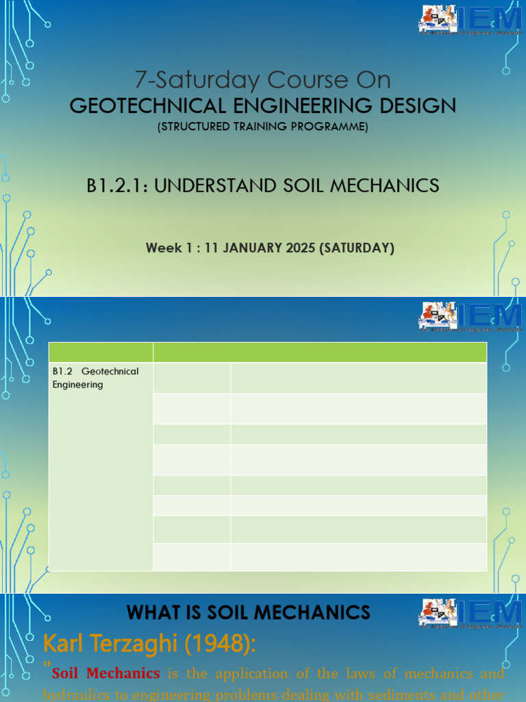 Week 1A Understand Soil Mechanics - Update - Comments | PDF | Soil Mechanics | Geotechnical ...