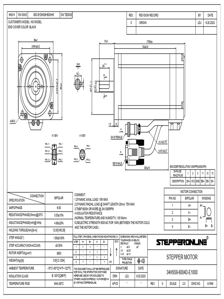 34HS59-6004D-E1000 Full Datasheet | PDF | Electrical Equipment | Machines