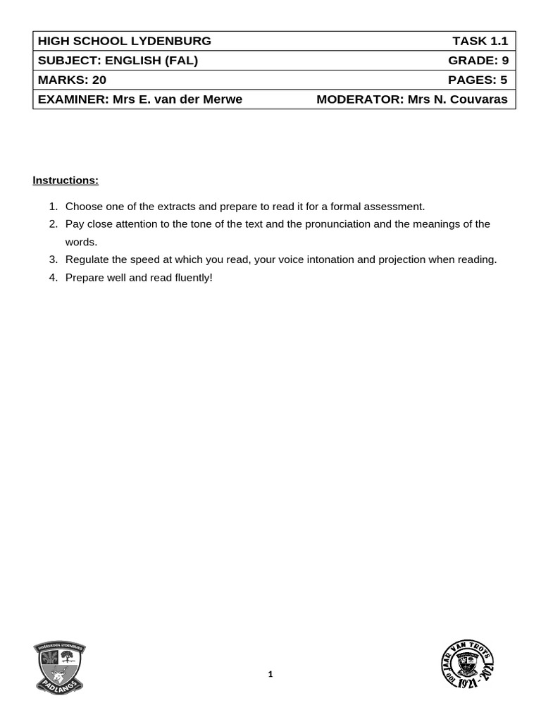 PREPARED READING Task 1.1 | PDF