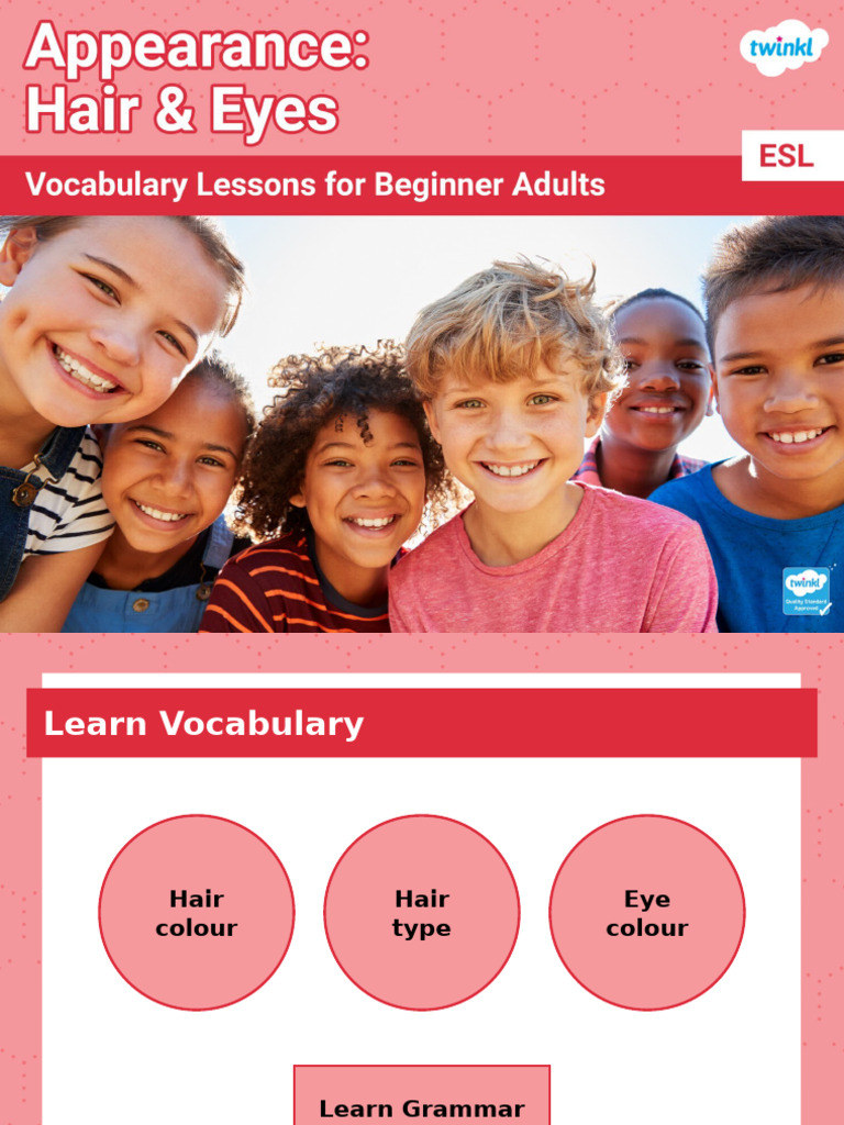 ESL Vocabulary: Hair and Eyes | PDF | Hair | Red Hair