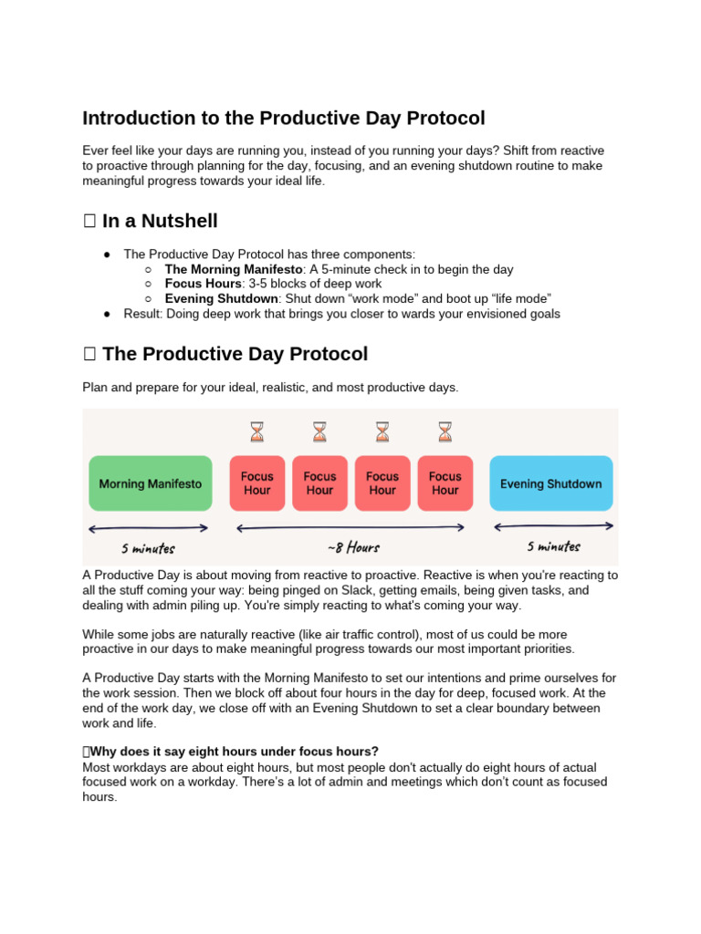 01-The Productive Day Protocol | PDF