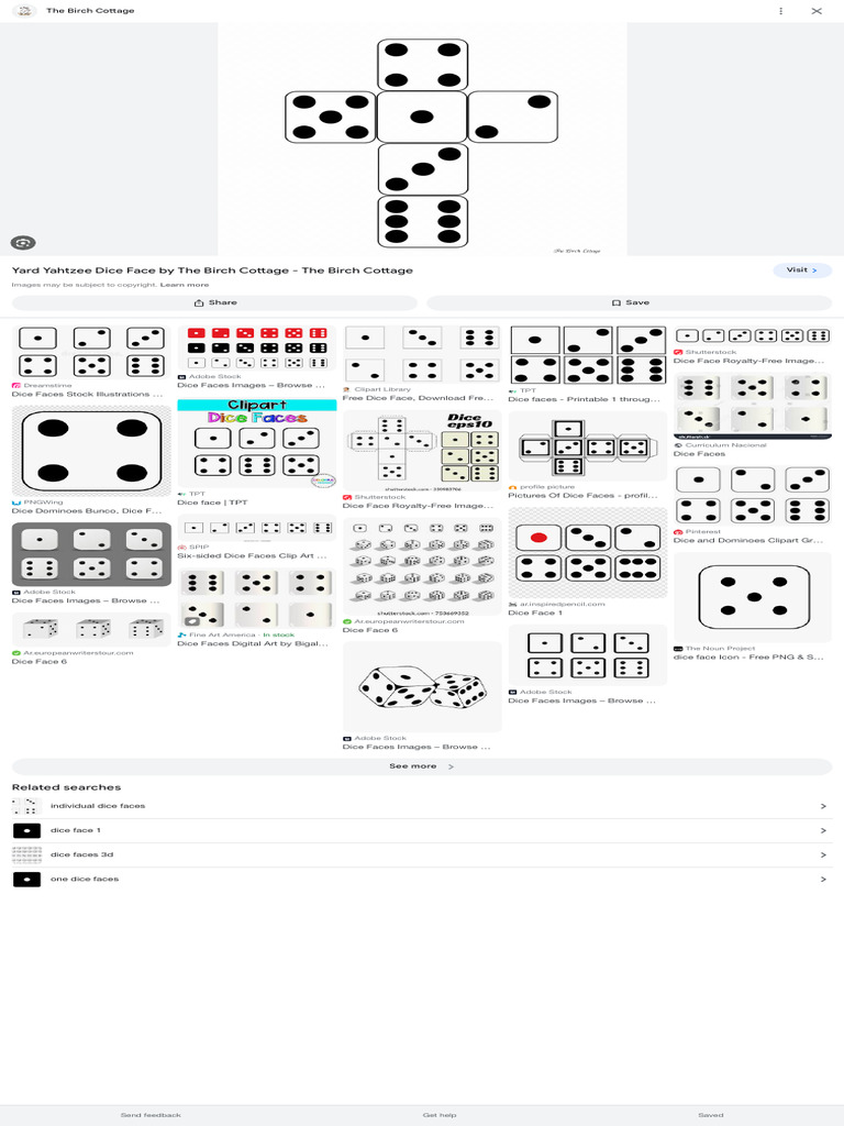 Printable Dice Faces for Games | PDF | Communication Design | Graphic ...