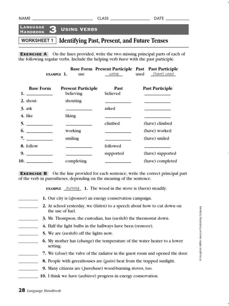 Identifying Past, Present, and Future Tenses | PDF | Verb | Linguistic ...