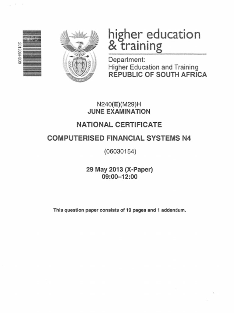 N4 Computerised Financial Systems May 2013 | PDF