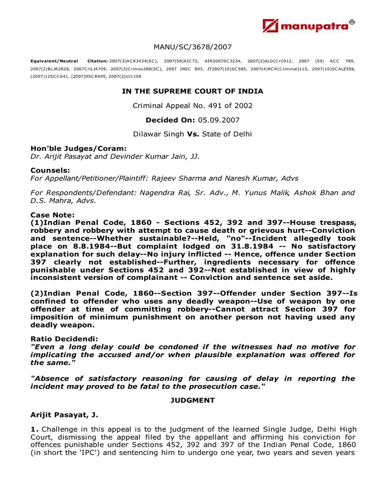 Dilawar_Singh_vs_State_of_Delhi_05092007__SCS070954COM310164 | PDF ...