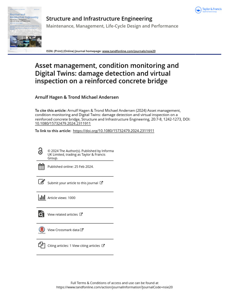 Asset management condition monitoring and Digital Twins damage ...