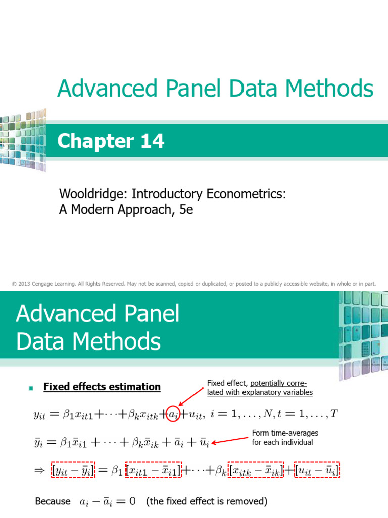 CH 14 Wooldridge 5e PPT | PDF | Fixed Effects Model | Ordinary Least Squares