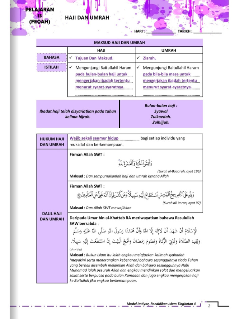 Nota Umrah Dan Haji | PDF