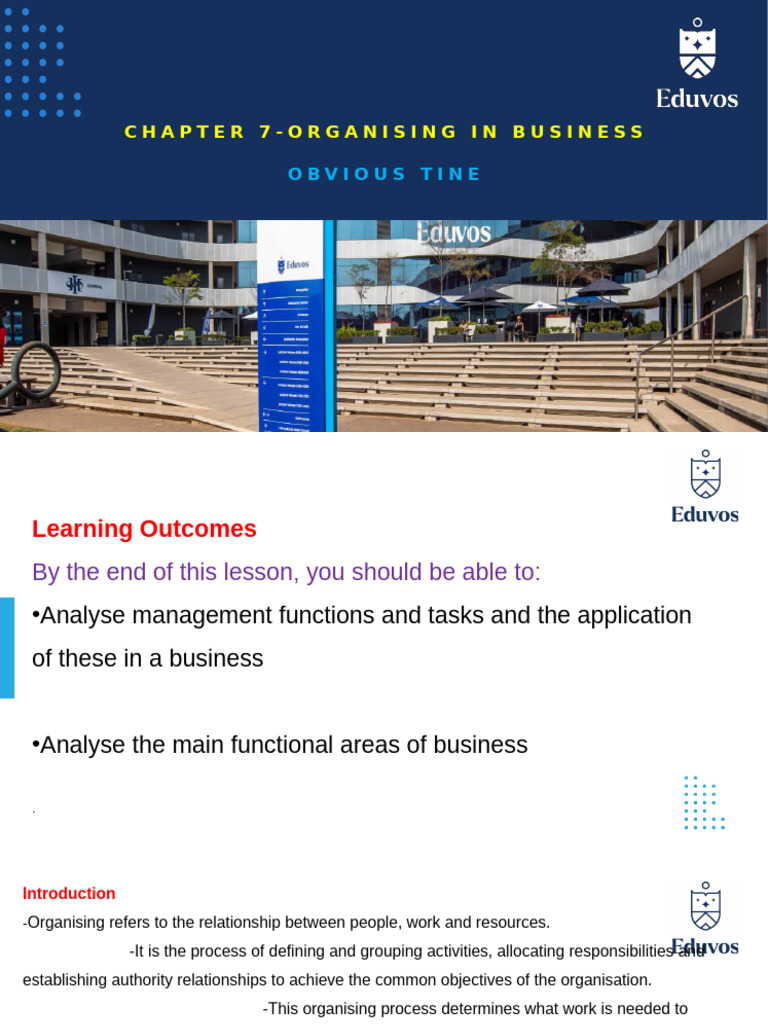 CHAPTER 7-Organising in Business | PDF | Organizational Structure | Goal