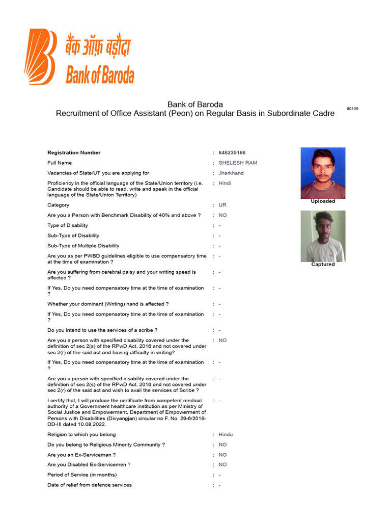 SHELESH RAM Recruitment of Office Assistant (Peon) On Regular Basis in Subordinate Cadre | PDF ...