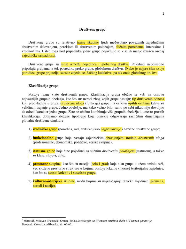 1 Drustvene Grupe | PDF