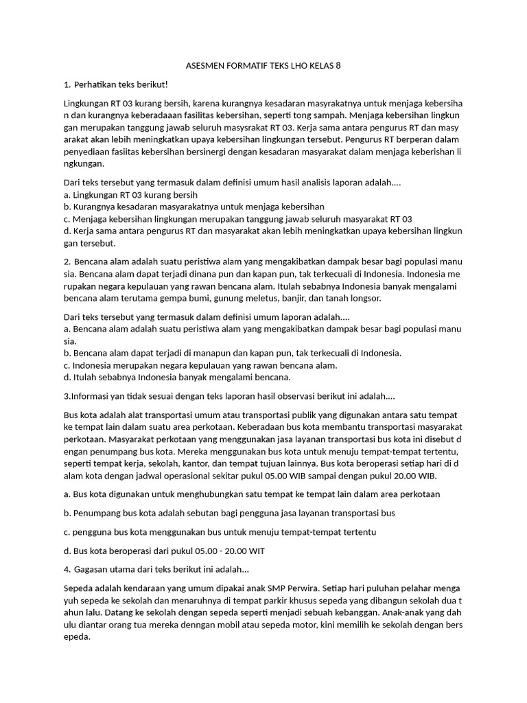 Teks Lho Kelas 8 | PDF