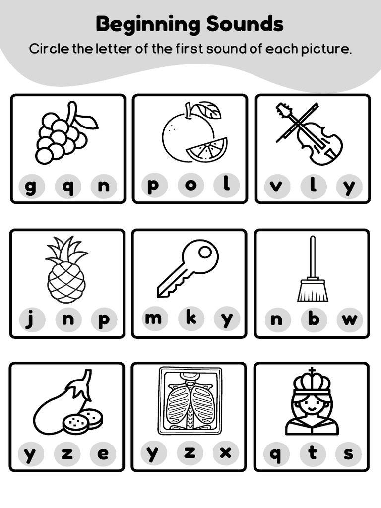 Beginning Sound Phonics Worksheet | PDF