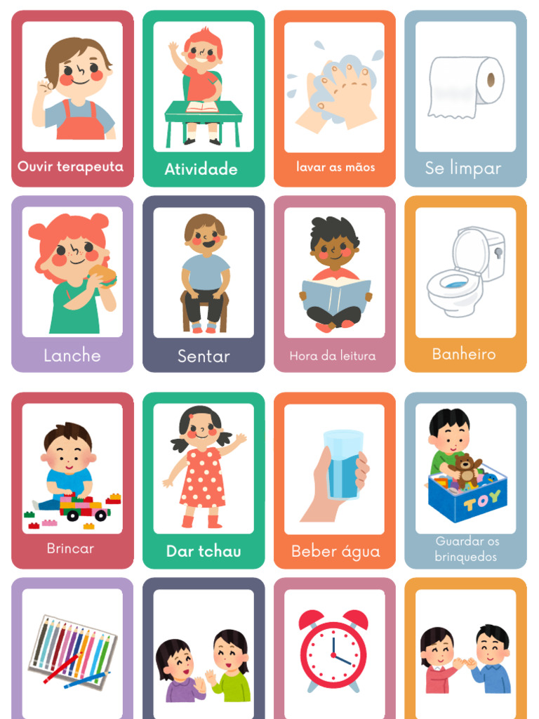 Colorful Fun English Routines Classroom Rules Flashcards | PDF