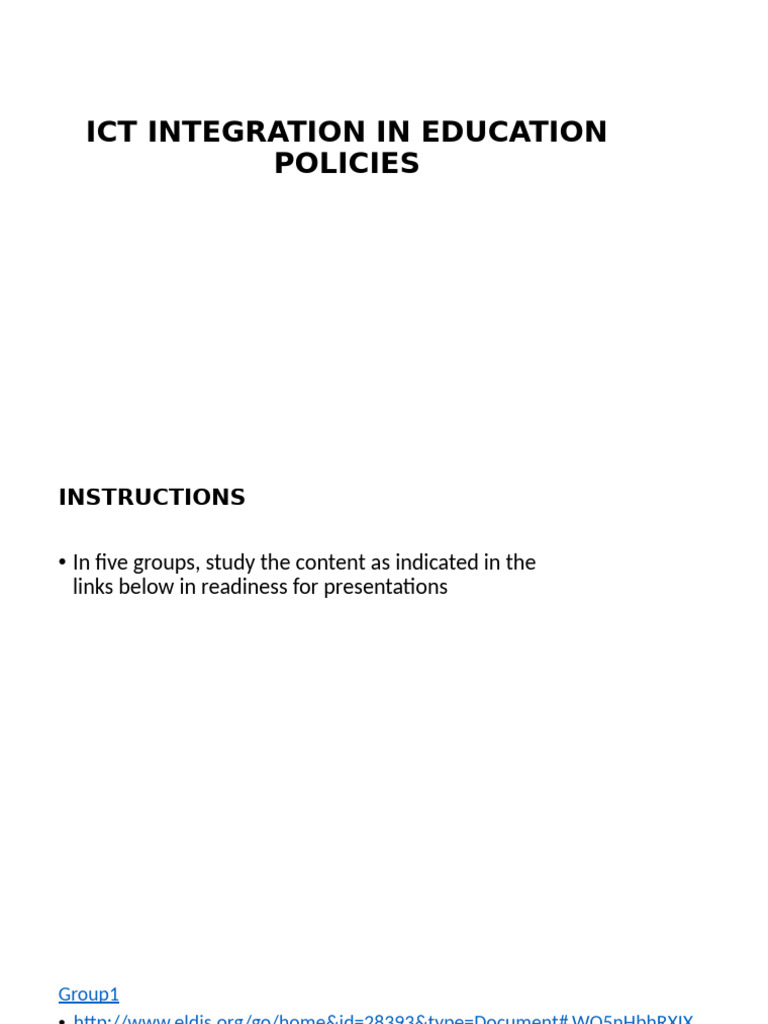 Ict Integration in Education Policies | PDF