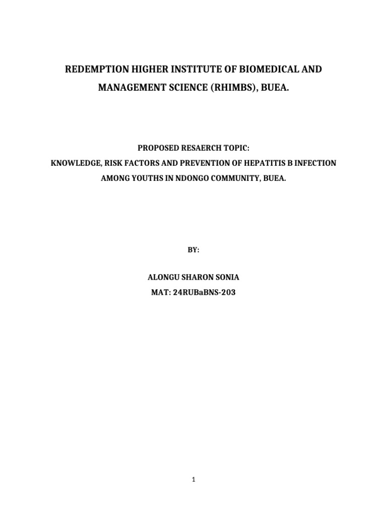 Alongu Sharon Proposal 1-3 | PDF | Hepatitis B | Hepatitis