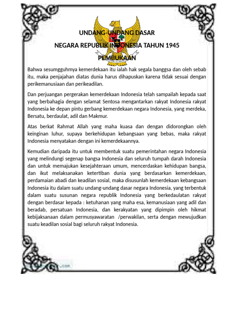 Bunyi UUD 1945 dan Maknanya | PDF