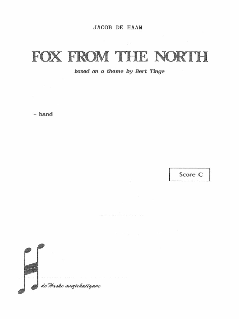 Fox From The North - Arr. Jacob de Haan | PDF