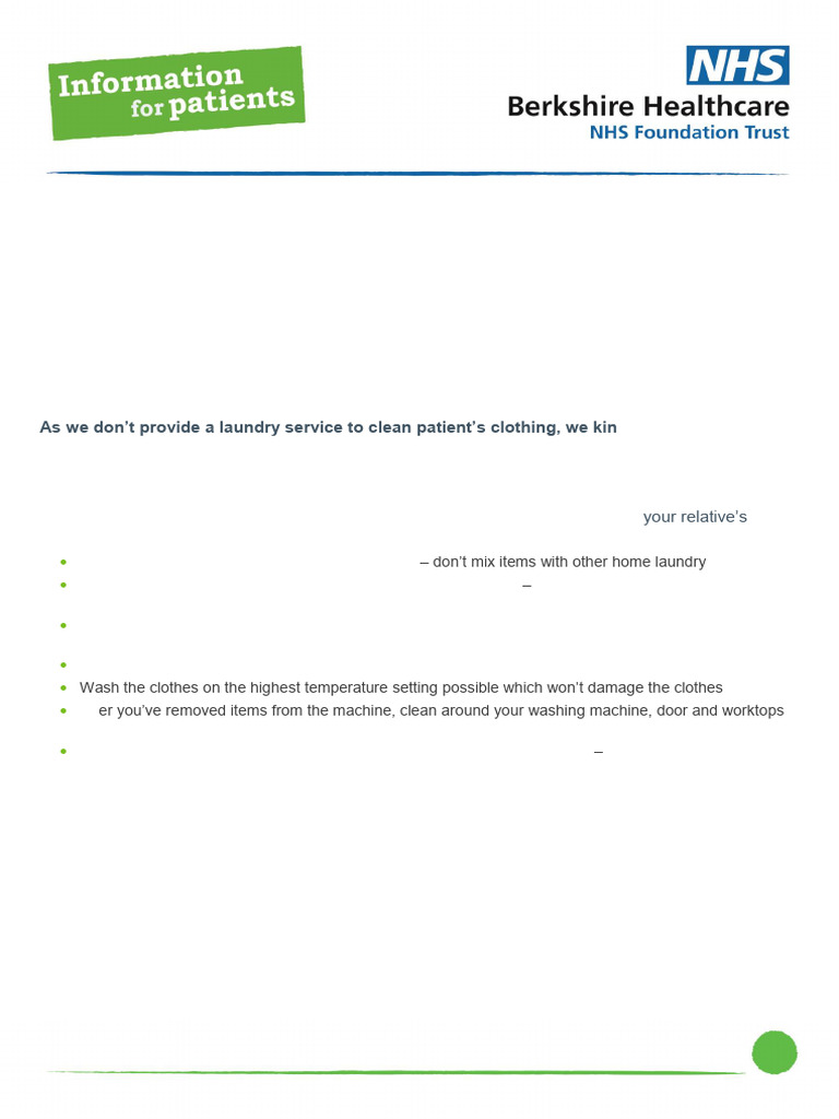 2 How To Clean Soiled Patient Clothing | PDF