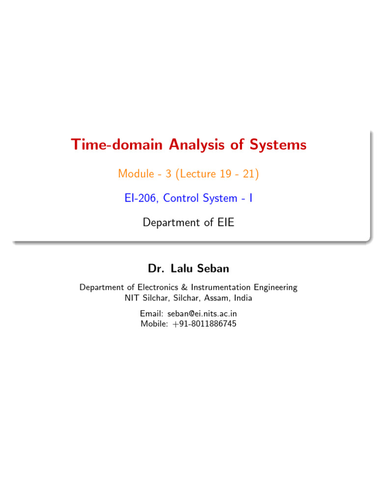 2025 EI 206 Module III Lecture 18 21 Combined | PDF | Damping | Electrical Engineering