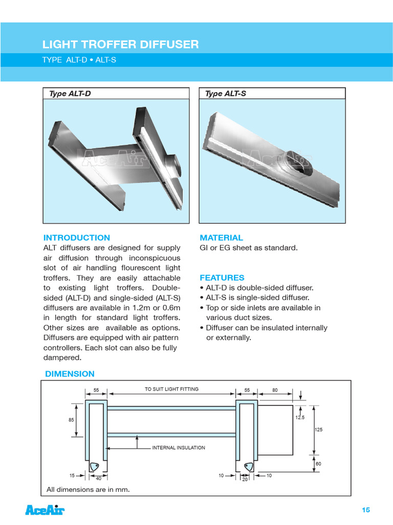 Ace - Light Troffer Diffuser | PDF | Duct (Flow)