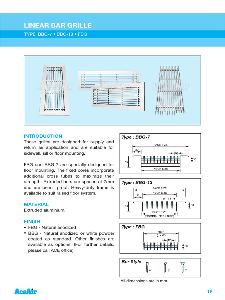 07. ACE - LINEAR BAR GRILLE | PDF | Mechanical Engineering | Materials