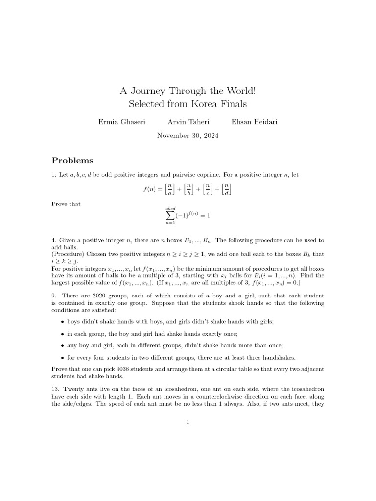 Weekly Combinatorics Problems - Set 2 - 250513 - 125942 | PDF | Mathematics | Mathematical Concepts