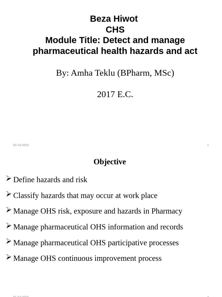 Identifying Chemical Hazards in Pharmacy | PDF | Occupational Safety ...