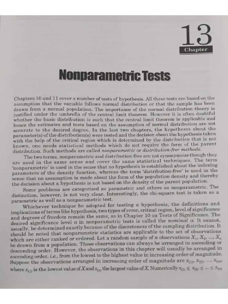 Non Parametric Test | PDF