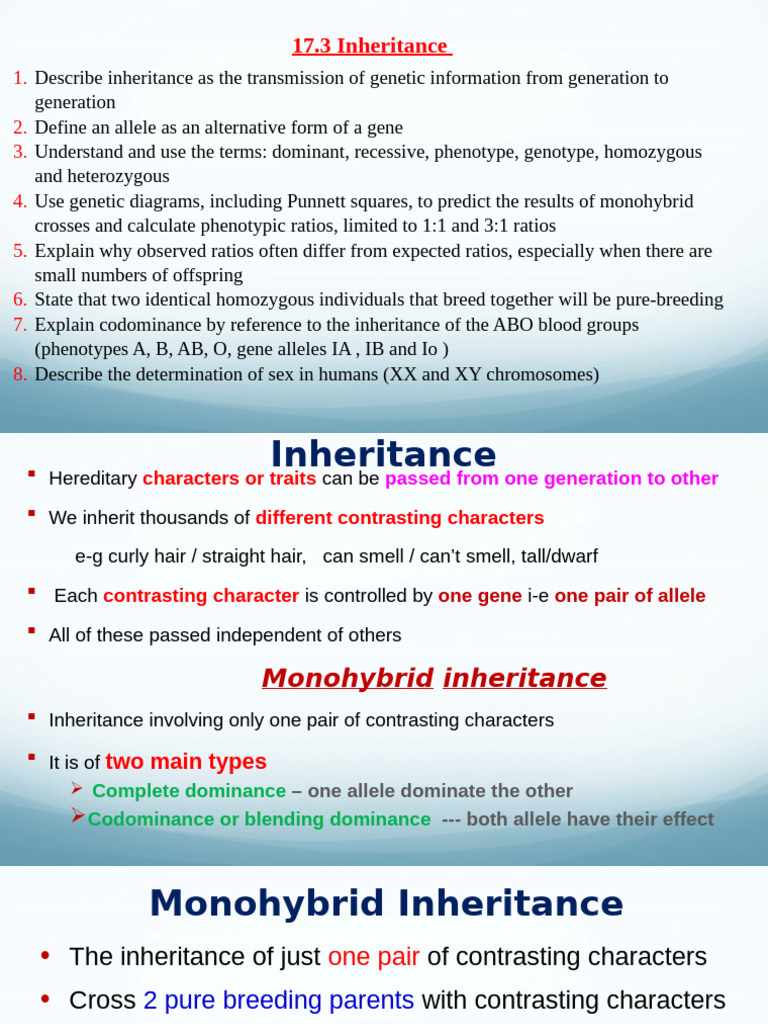 Genes & Inheritance 2 | PDF | Dominance (Genetics) | Zygosity