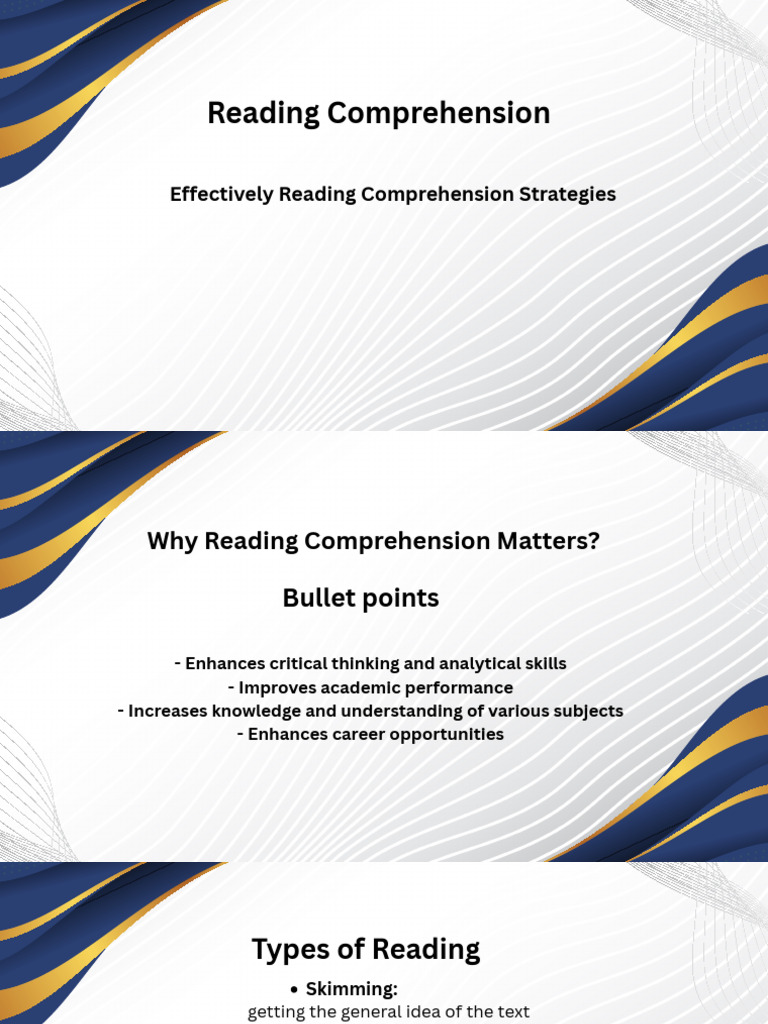 Reading Comprehension PDF | PDF | Reading Comprehension | Speed Reading