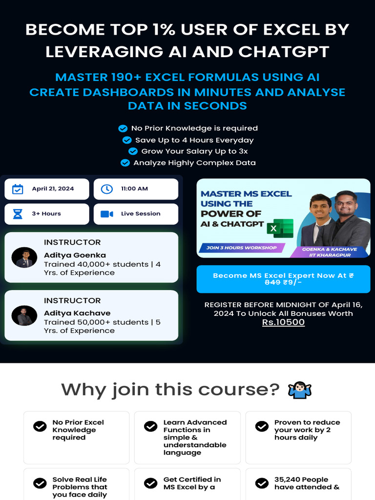 Advance Data Analytics Using MS Excel - Office Master | PDF | Artificial Intelligence ...