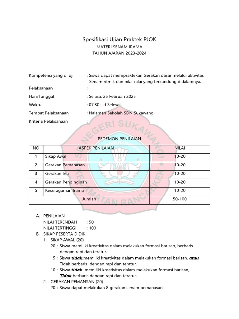 MATERI PRAKTEK PJOK KELAS 6 - Compressed | PDF