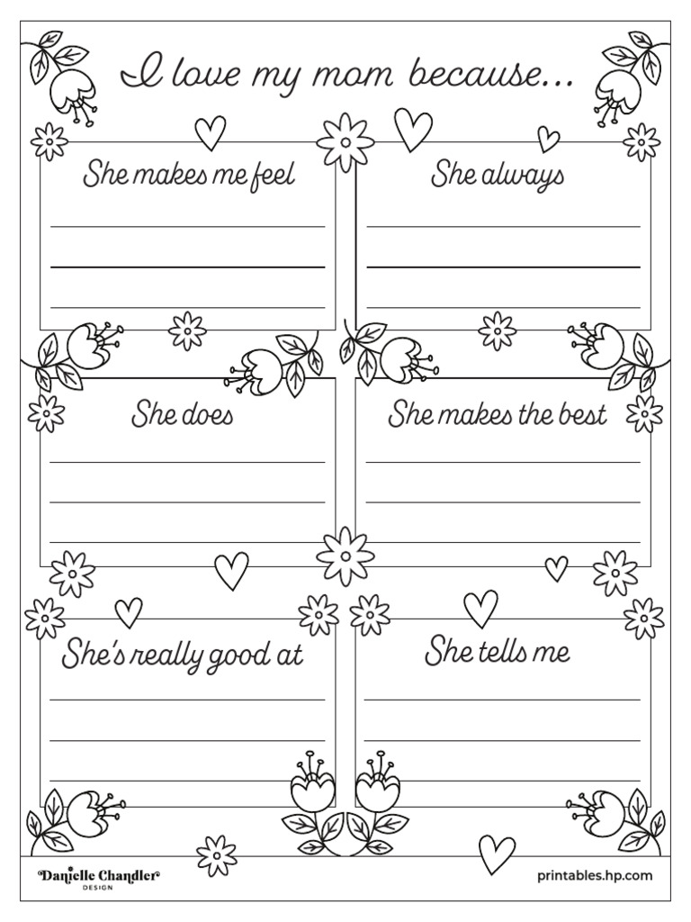 I Love My Mom Because Activity en | PDF