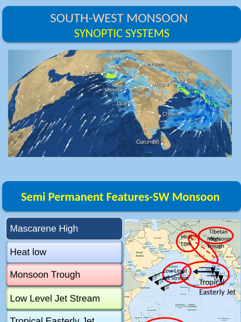 SW Monsoon Synoptic Features | PDF | Trough (Meteorology) | Monsoon