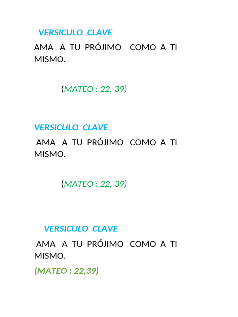 VERSICULO CLAVE | PDF