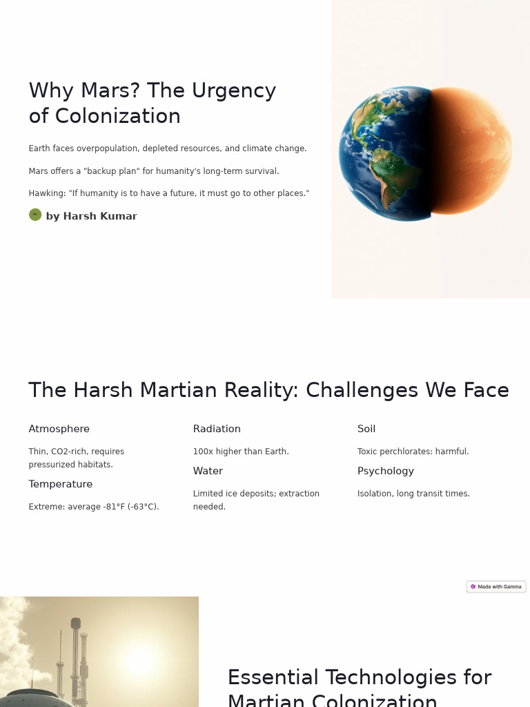 Why Mars The Urgency of Colonization | PDF