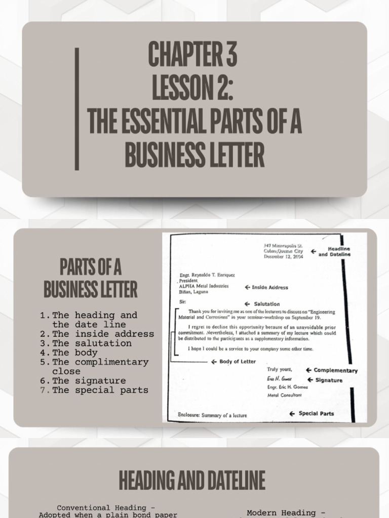 Essential Parts of Business Letter | PDF