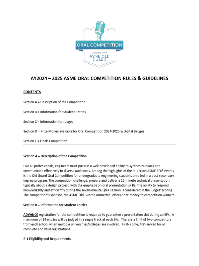 ASME AY24-25 OGOral Rules - FINAL | PDF