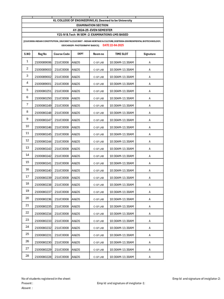 22 04 2025 Y21 Lms Insem 2 Seating Plan | PDF | Career And Technical Education | Academic Degree