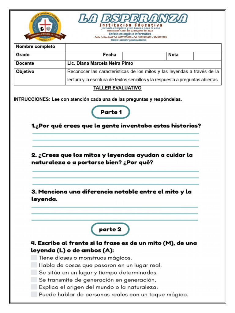 Taller Mito y Leyenda | PDF