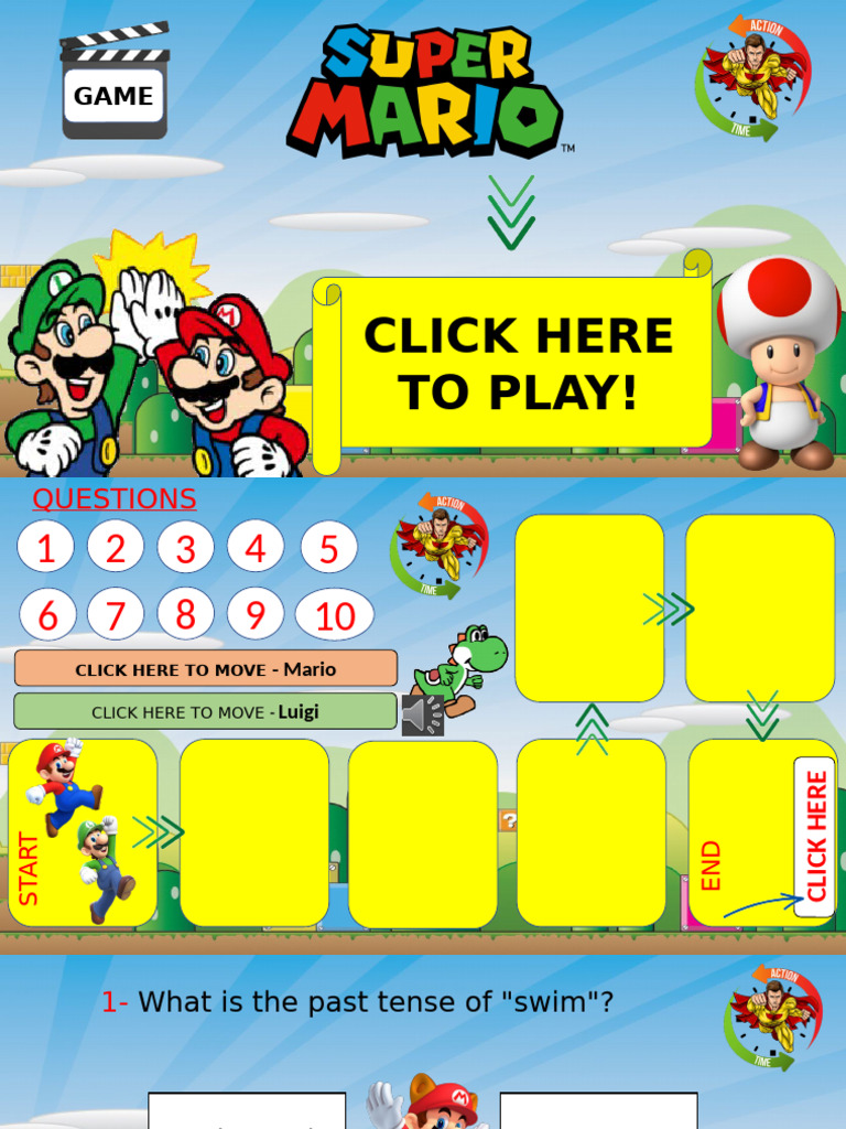 Action Time - Jogo Tabuleiro - Mario Bros - Lucas Fouraux | PDF | Verb ...