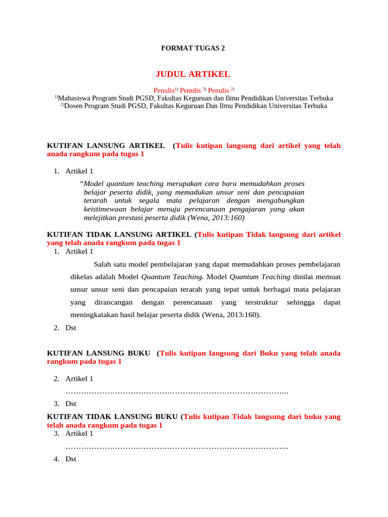 Contoh Tugas 2 Karil (Masih Salah Penulisannya) | PDF