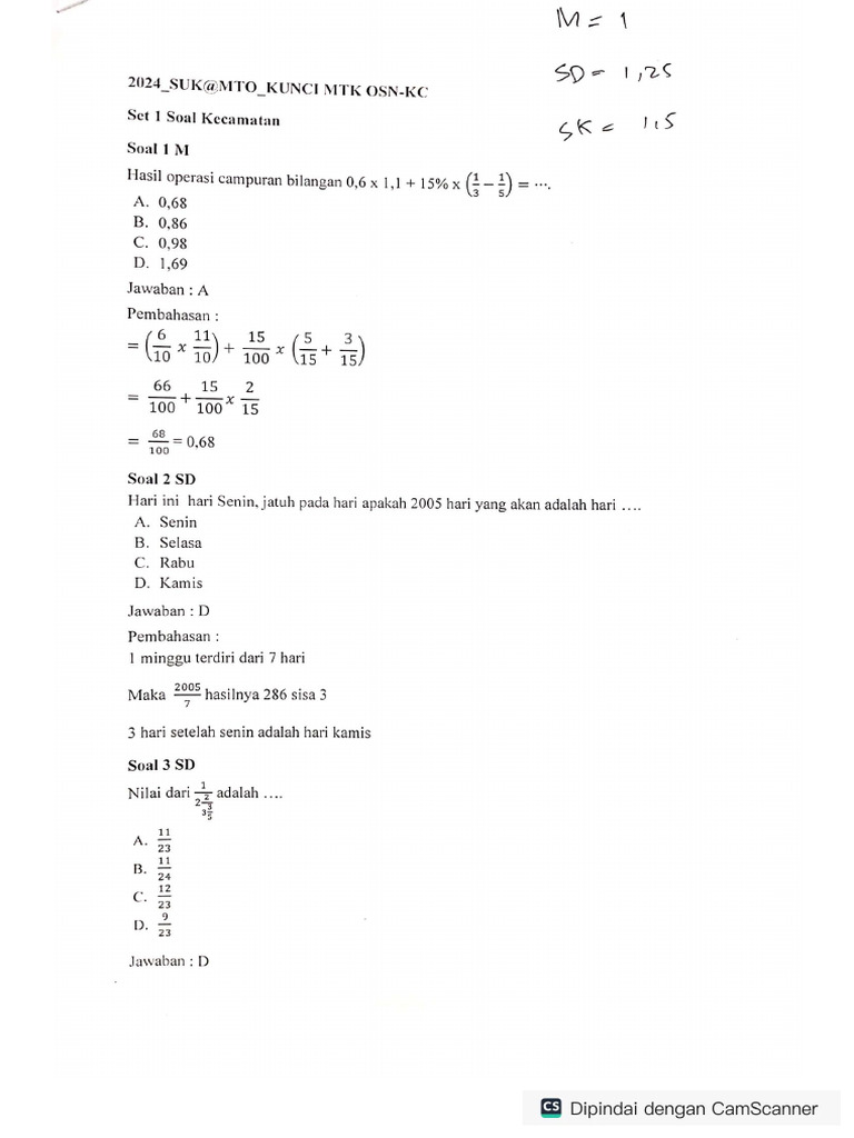 Osn Kecamatan 2024 | PDF