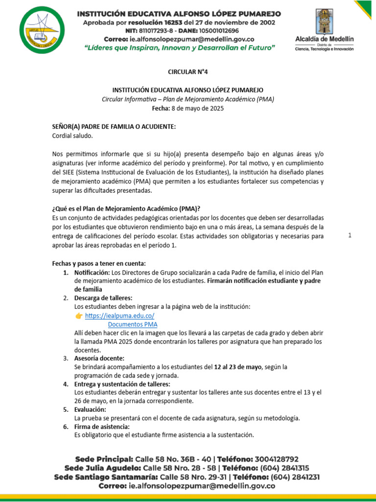 Circular Pma - 8 de Mayo | PDF