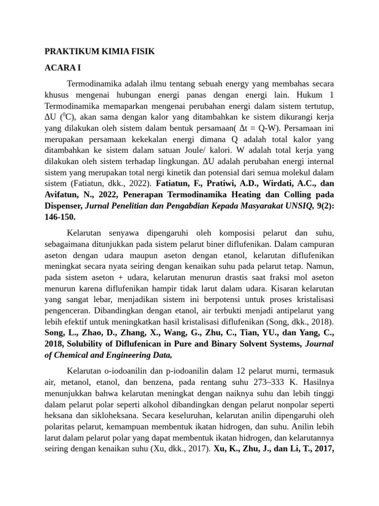 Praktikum Kimia Fisik | PDF