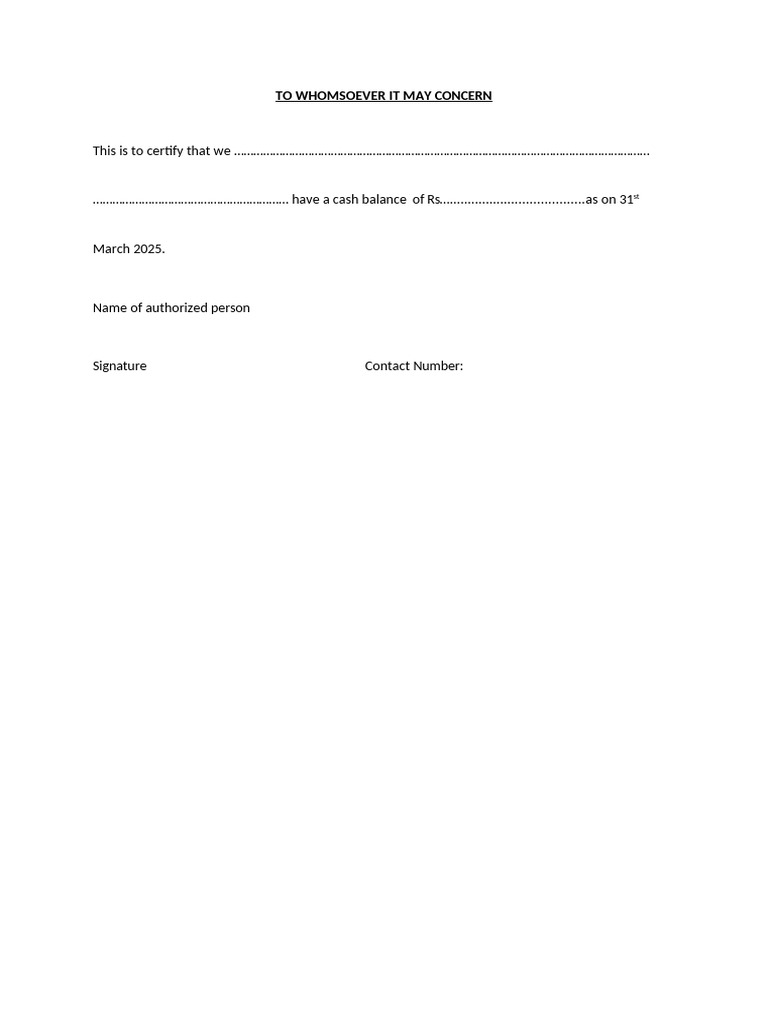 Cash Confirmation | PDF