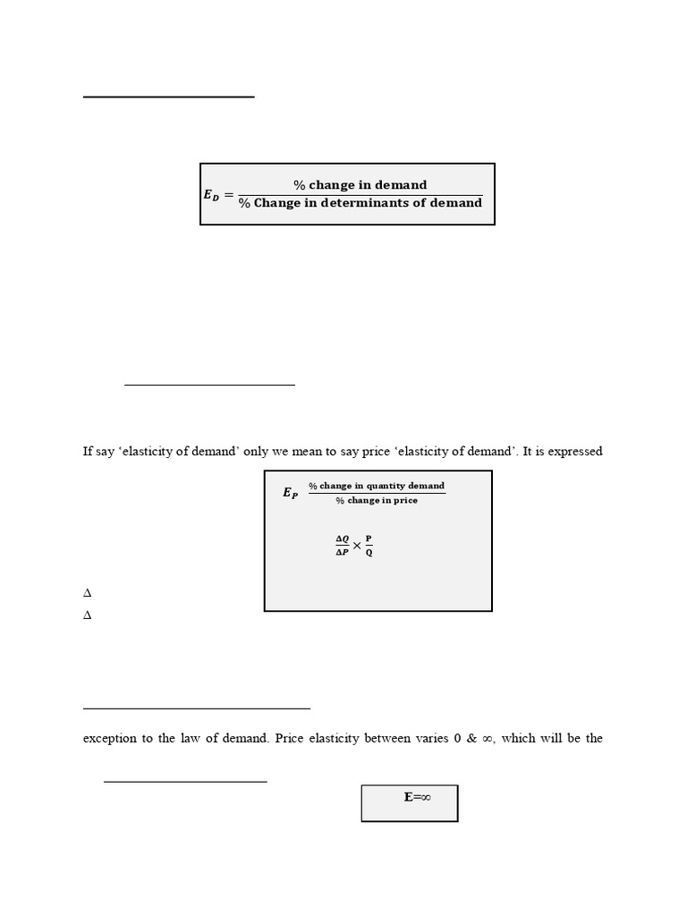 Elasticity of Demand NOTES 1 2 | PDF | Elasticity (Economics) | Demand